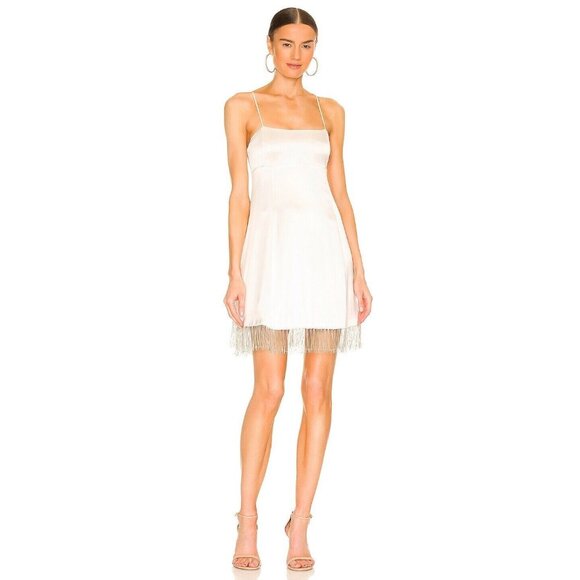 NICHOLAS | Dresses | Nicholas Isabella Dress White Silk Satin Crystal ...